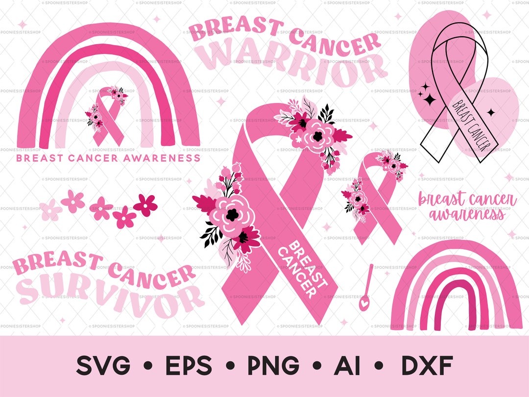 Breast Cancer SVG Bundle, Breast Cancer Awareness SVG, Clipart Bundle, Clip Art, Cancer ...