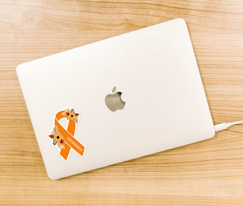 Leukemia Sticker, Leukemia Awareness Stickers, Floral Orange Awareness ...