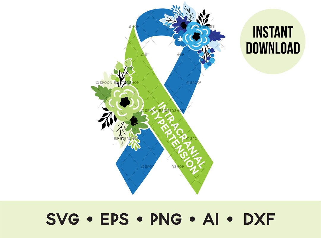 Intracranial Hypertension Awareness Ribbon SVG, IIH Awareness Ribbon ...