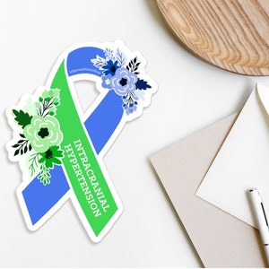 Intracranial Hypertension Sticker, IIH Awareness Stickers, Floral Green ...