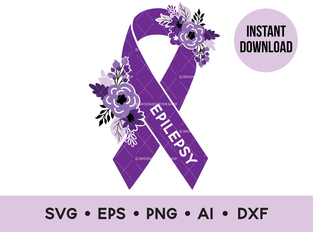 Epilepsy Awareness Ribbon SVG Epilepsy Clip Art Epilepsy - Etsy