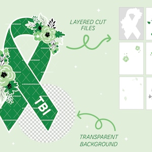 TBI Awareness Ribbon Svg, Traumatic Brain Injury Clip Art, TBI Ribbon ...