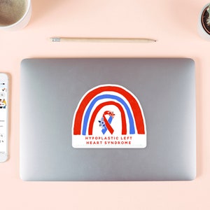 Rainbow HLHS Sticker, Hypoplastic Left Heart Syndrome Stickers, HLHS ...