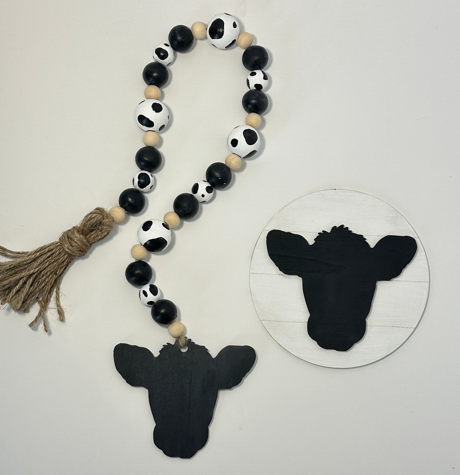 Maggie Moos Cow Print Tiered Tray Decor - Etsy