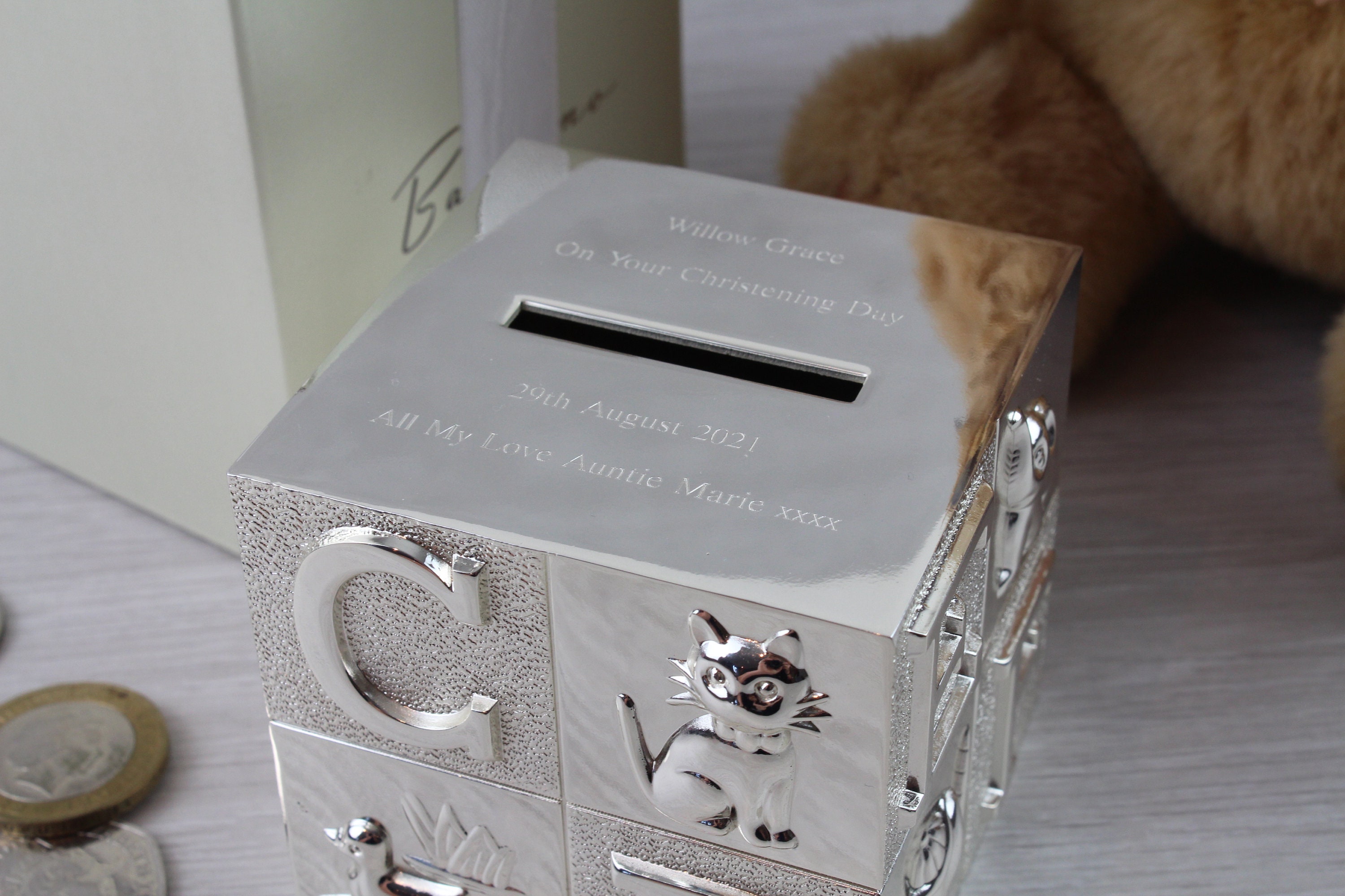 Personalised Engraved ABC Money Box New-born Baby - Etsy
