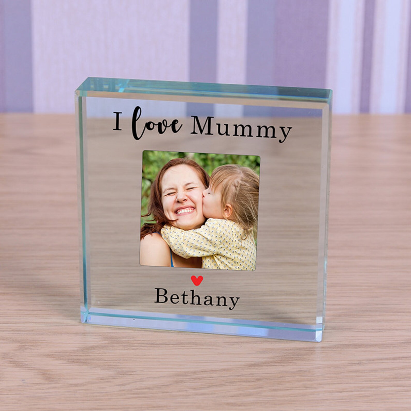 Love Mummy Personalised Engraved Glass Token Photo Frame for | Etsy