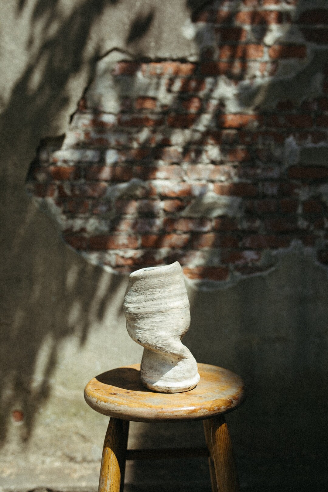 Asymmetric Vase, Clay Vessel in Blue and White, Flower Vase, Unique ...