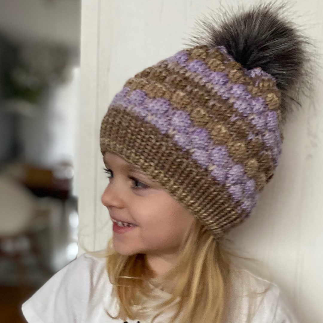 Bobble Hat Winter Hat Children's Hat Wool Hat Knitted Hat Girls Hat ...