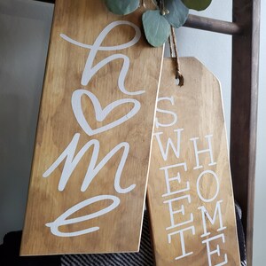 Home Sweet Home-stained Tags vertical - Etsy