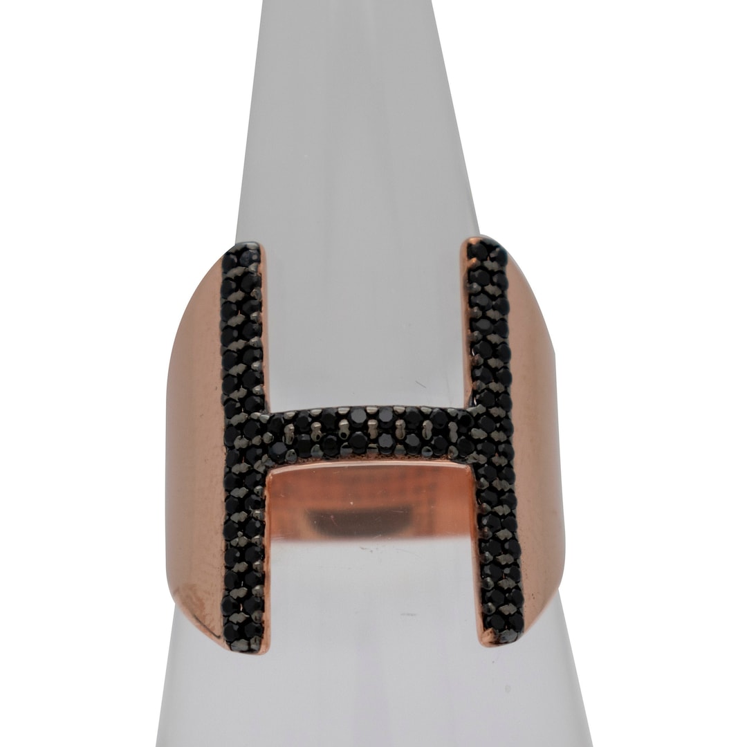 Initial Letter H Ring, 925 Sterling Silver With Zirconia Stones ...