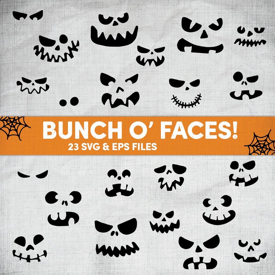 Spooky Faces for Cricut Pumpkin Faces Halloween Cricut - Etsy