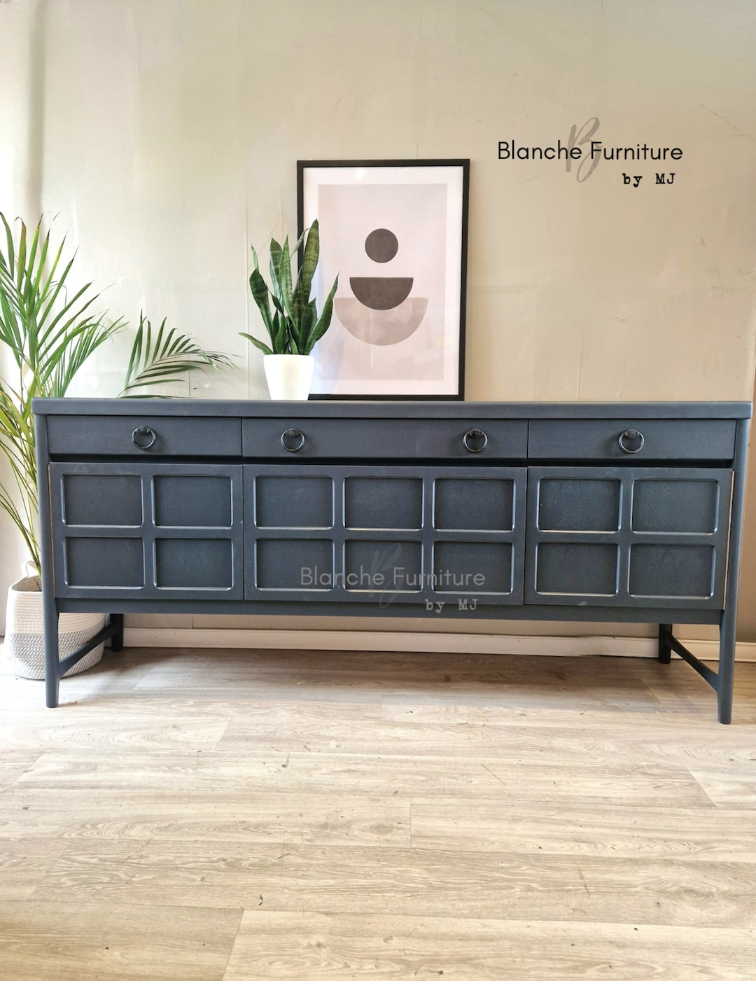 Iconic Large Mid Century Nathan Sideboard in Grey and Copper With Black ...