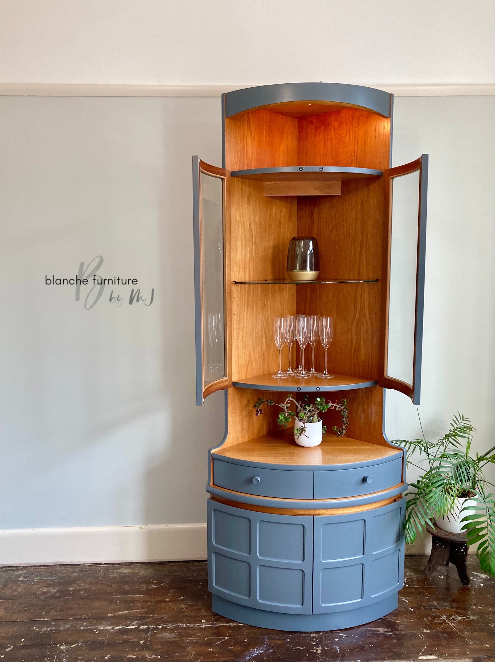 Nathan Corner Drinks Cabinet Unit With Light. - Etsy UK