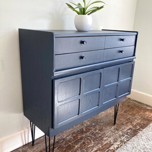 Gorgeous Nathan Sideboard With Drawers in Midnight Blue and Black Legs ...