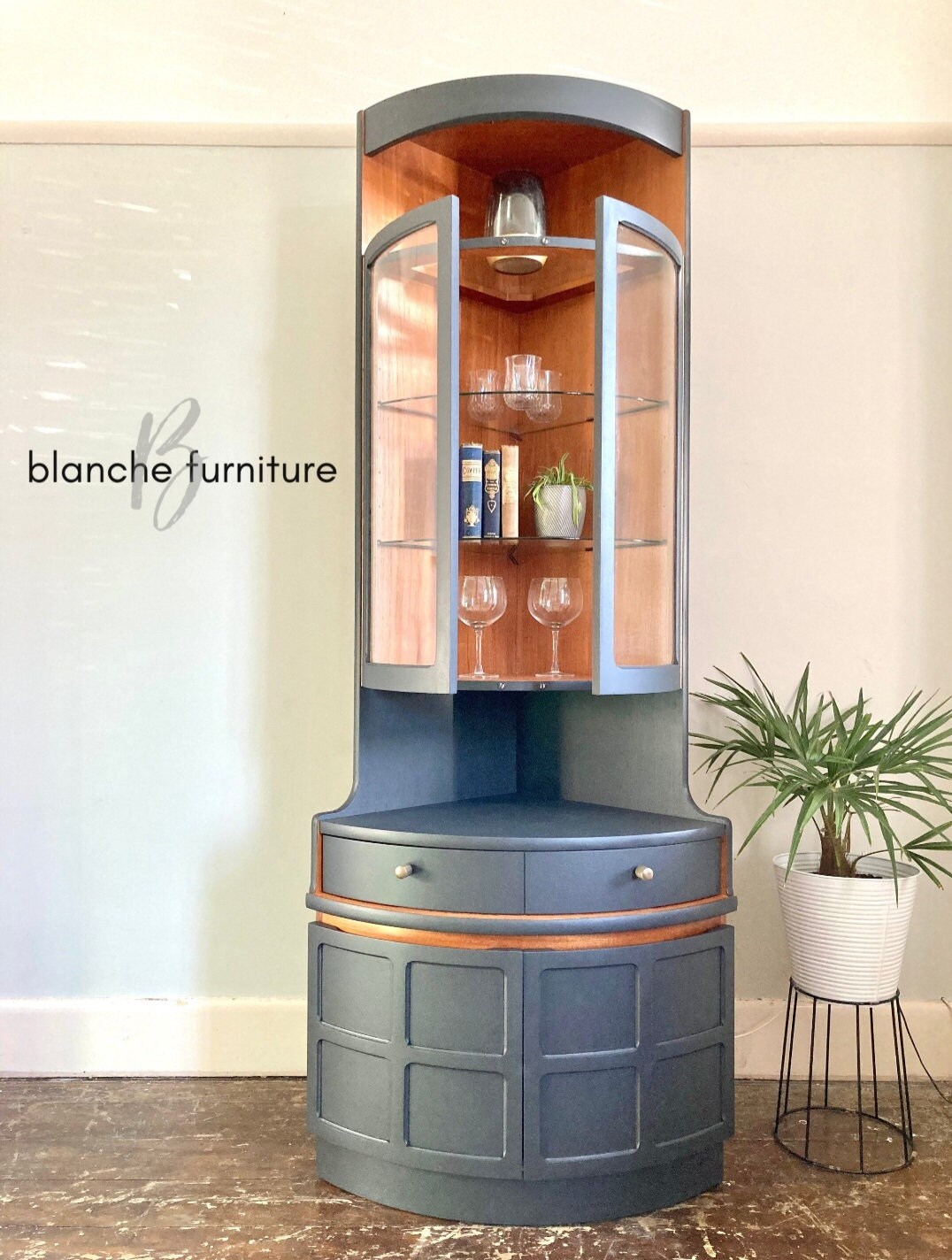 Mid Century Nathan Corner Drinks Cabinet With Lights - Etsy