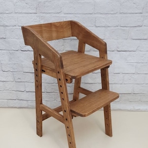 Wooden Highchair for Feeding, Children's Natural Chair, Chair for ...
