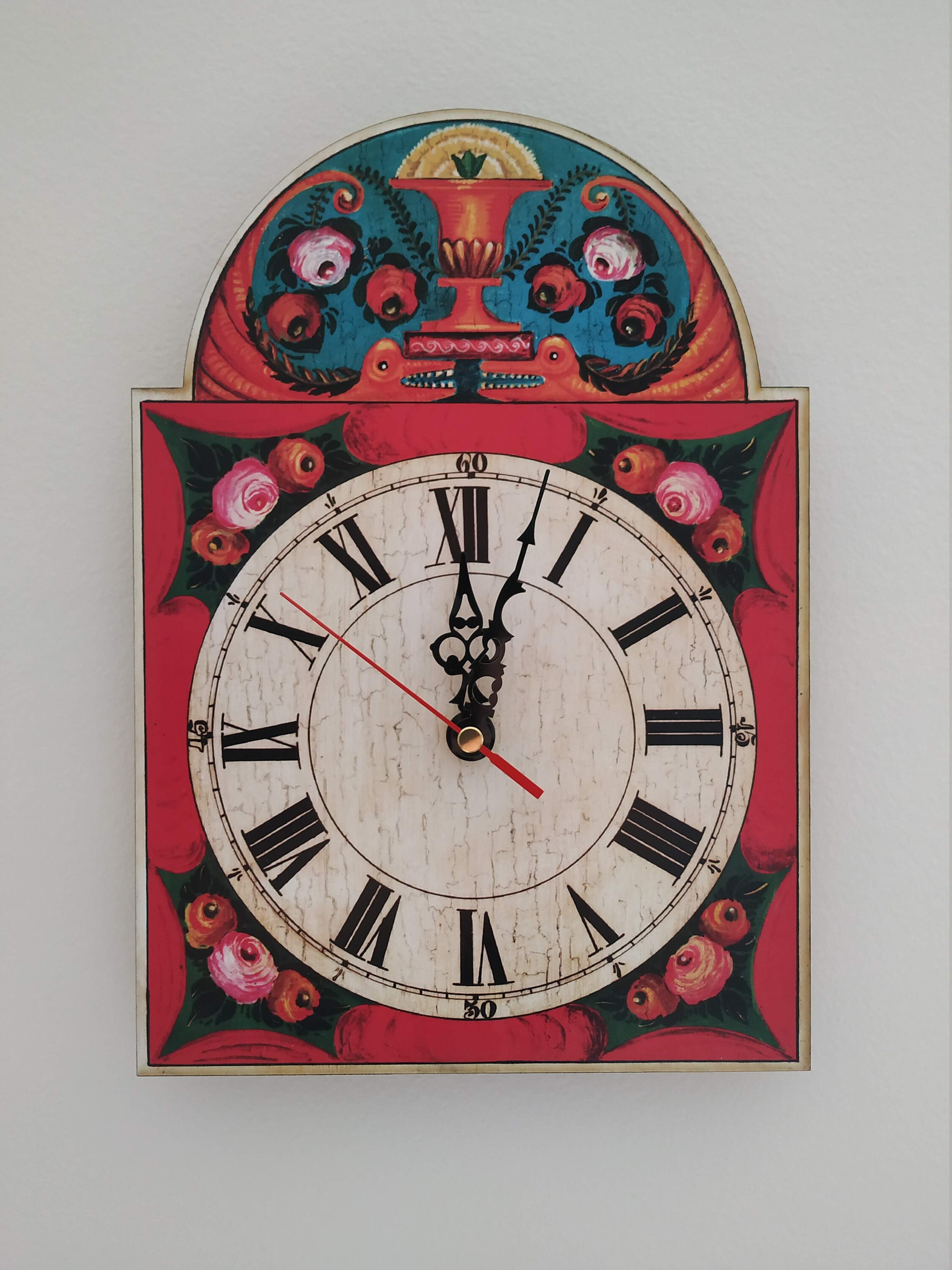 Black Forest Style Wall Clock Replica Wood Wall Clock With Black Hands ...