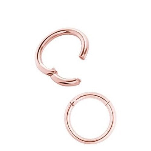 18k Solid Rose Gold Septum Clicker Ring/daith - Etsy