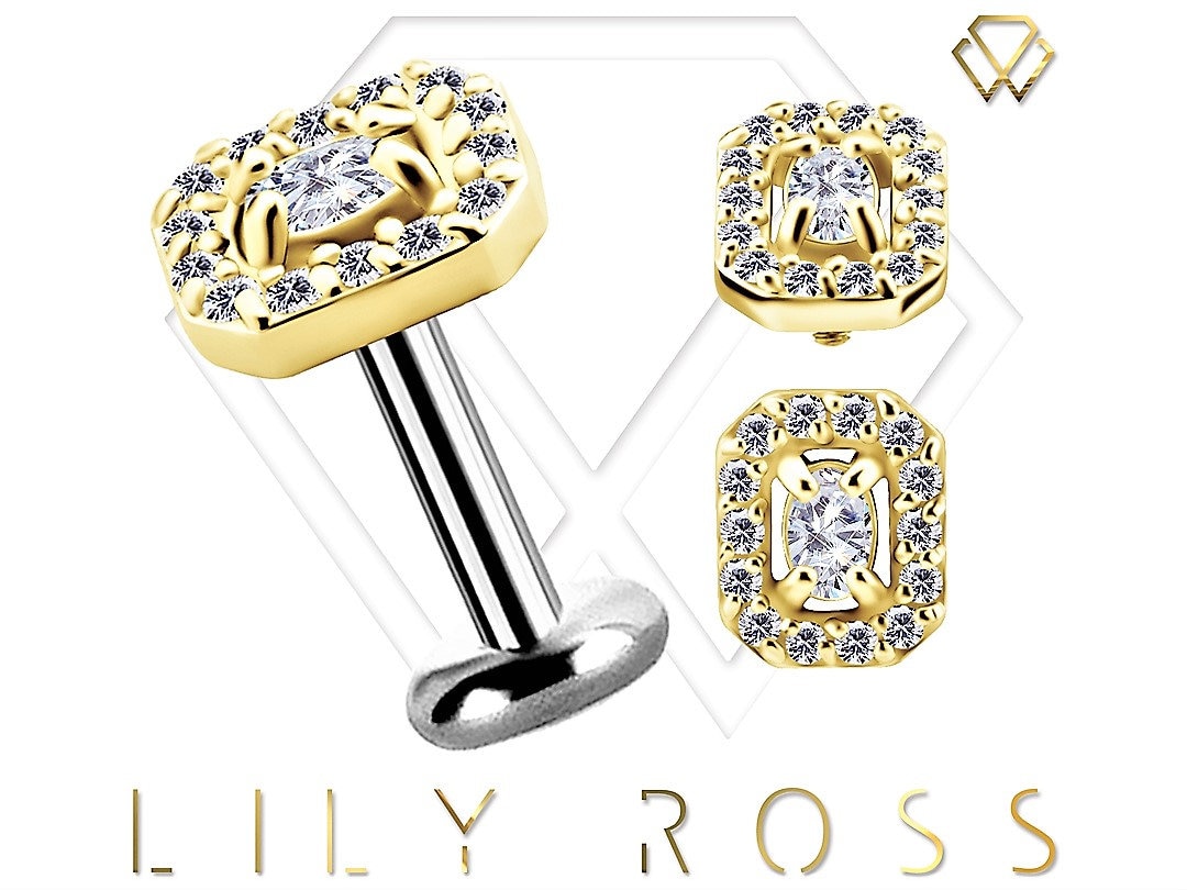 18k Solid Gold Cartilage Earring - Dainty 16G Internally Threaded ...