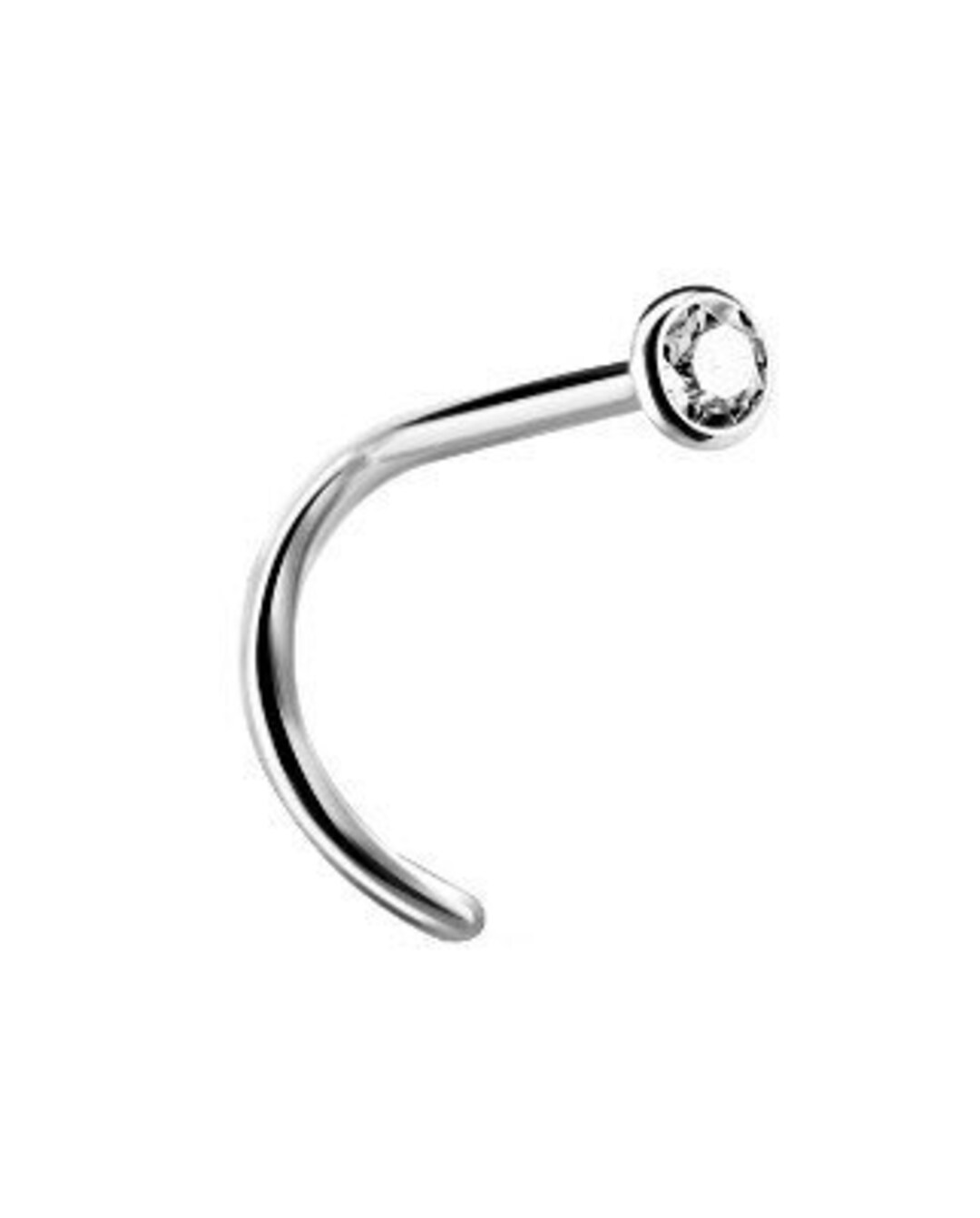 18g Internally Threaded Titanium Nose Ring,stud Set With White 3mm 5A ...