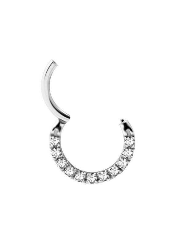 Gorgeous 18k Solid White Gold Daith Hinged Piercing | Etsy