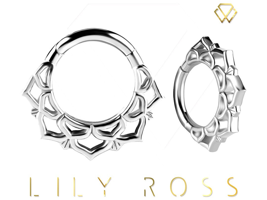Solid 18k White Gold Daith Septum Ring...tragus/cartilage/helix ...