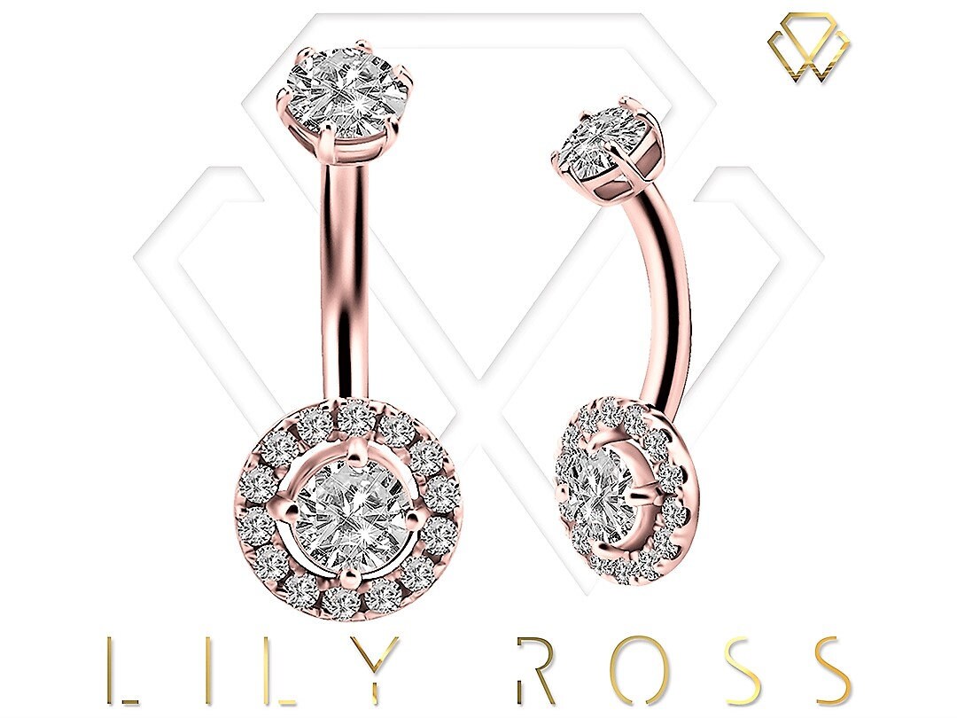 Beautiful Solid 18k Rose Gold Internally Threaded Belly Button Ring ...