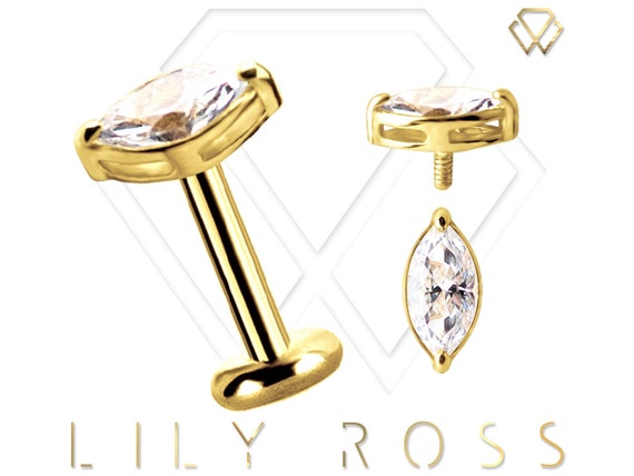 Neuer 18k Solid Gold Tiny Knorpel Ohrring 16G Internen Labret Tragus Ohrring GroBen von 4mm bis 12mm Etsy