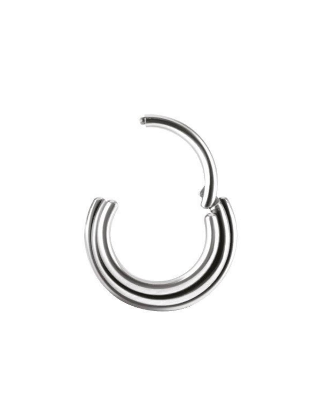 Beautiful Triple Stacked Septum Clicker Jewelry, Daith Hinged Ring ...