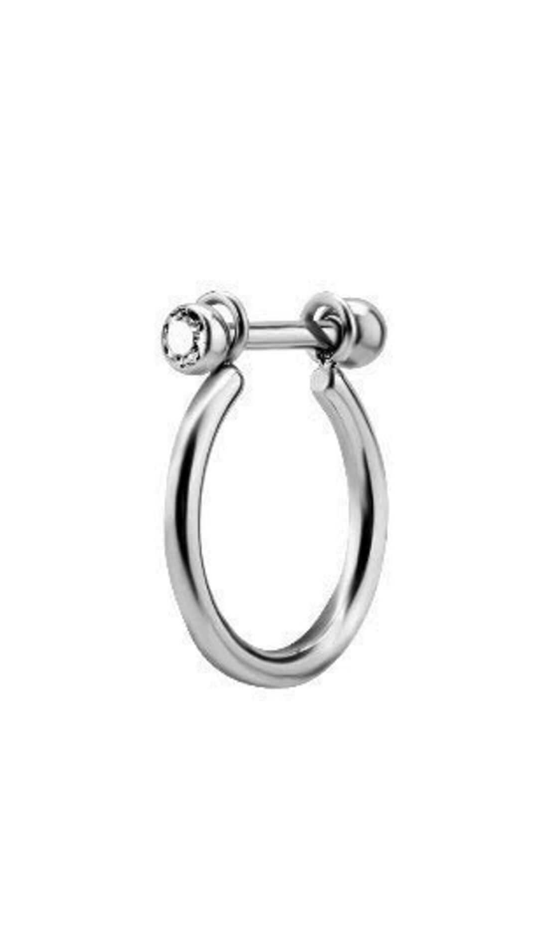 Titanium Conch Ring With One Side Swarovski Jewelled Cz Micro Barbell ...