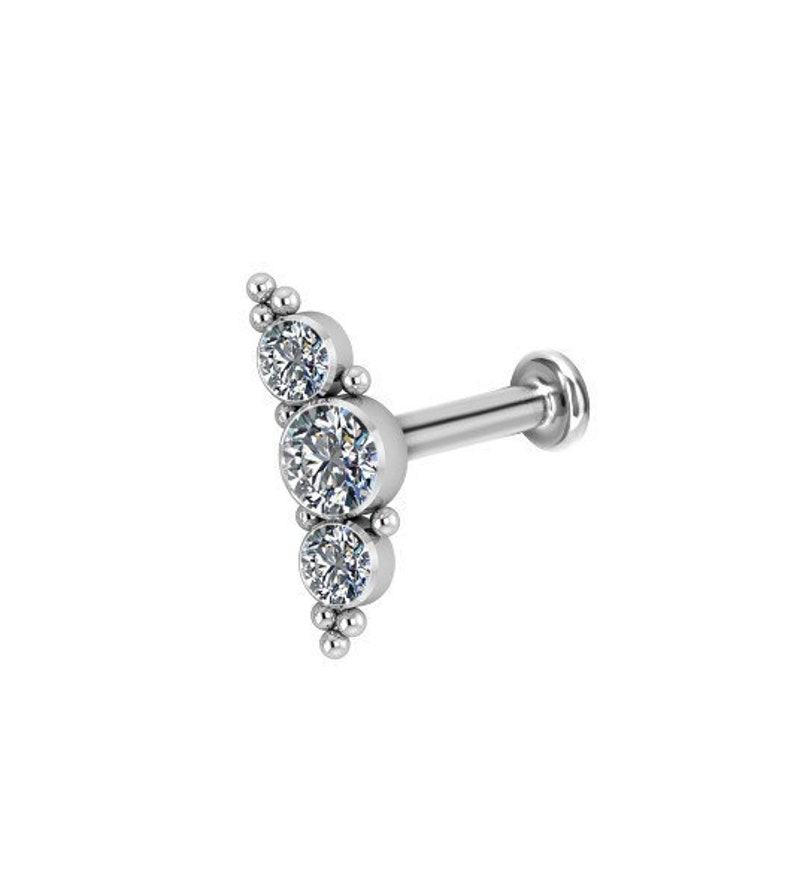 Titanium Internally Threaded Tragus Earring Helix Stud Snug | Etsy