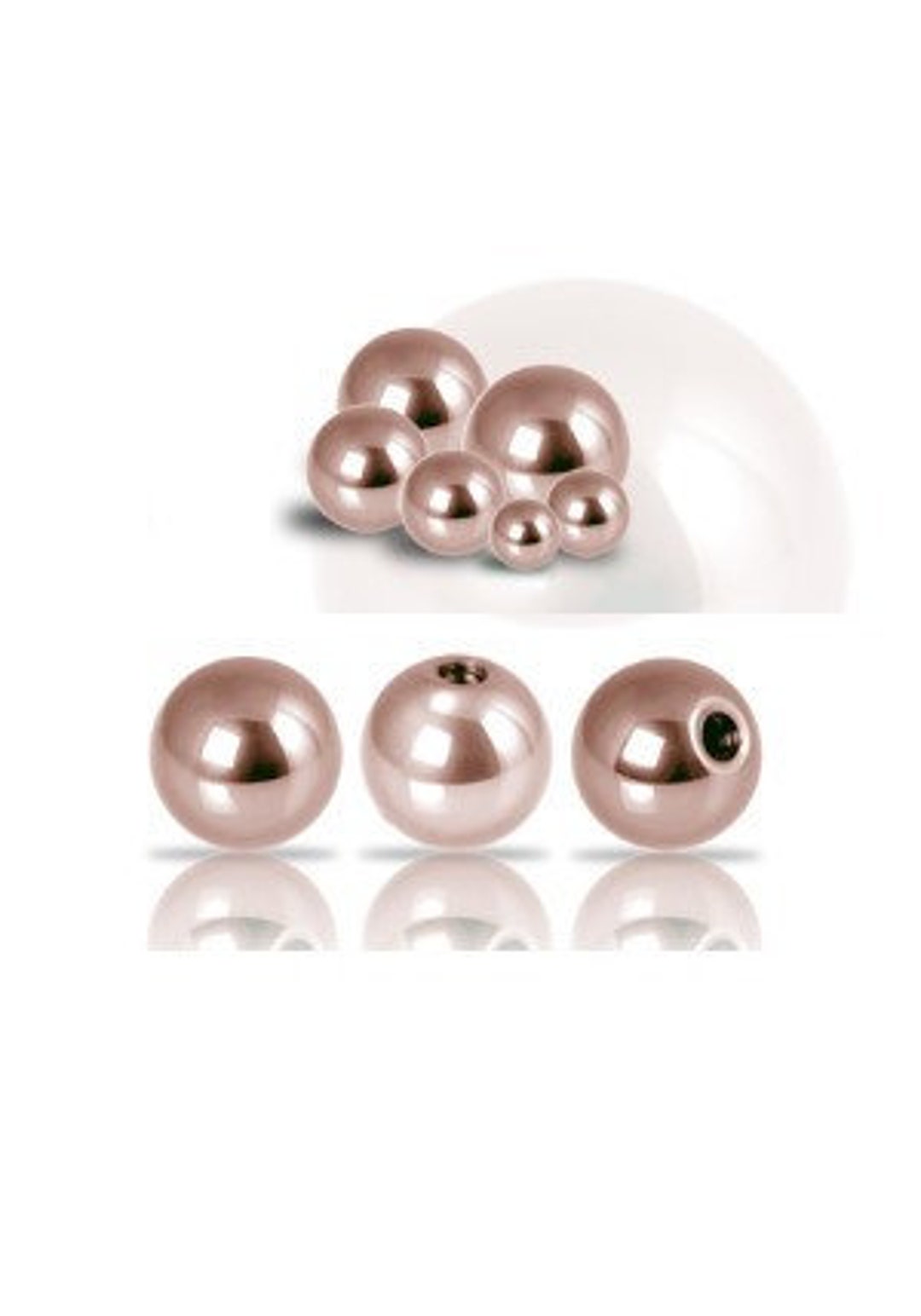 16g Rose Gold Screw Ball, Screws on Any 16g Jewelry..rose Gold PVD Over ...