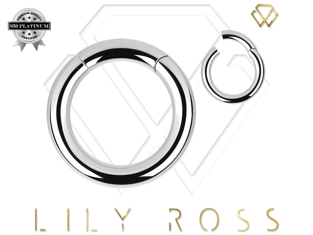 Solid Platinum PT950 Hinged Ring, Daith/cartilage/septum/nose Ring..20g ...