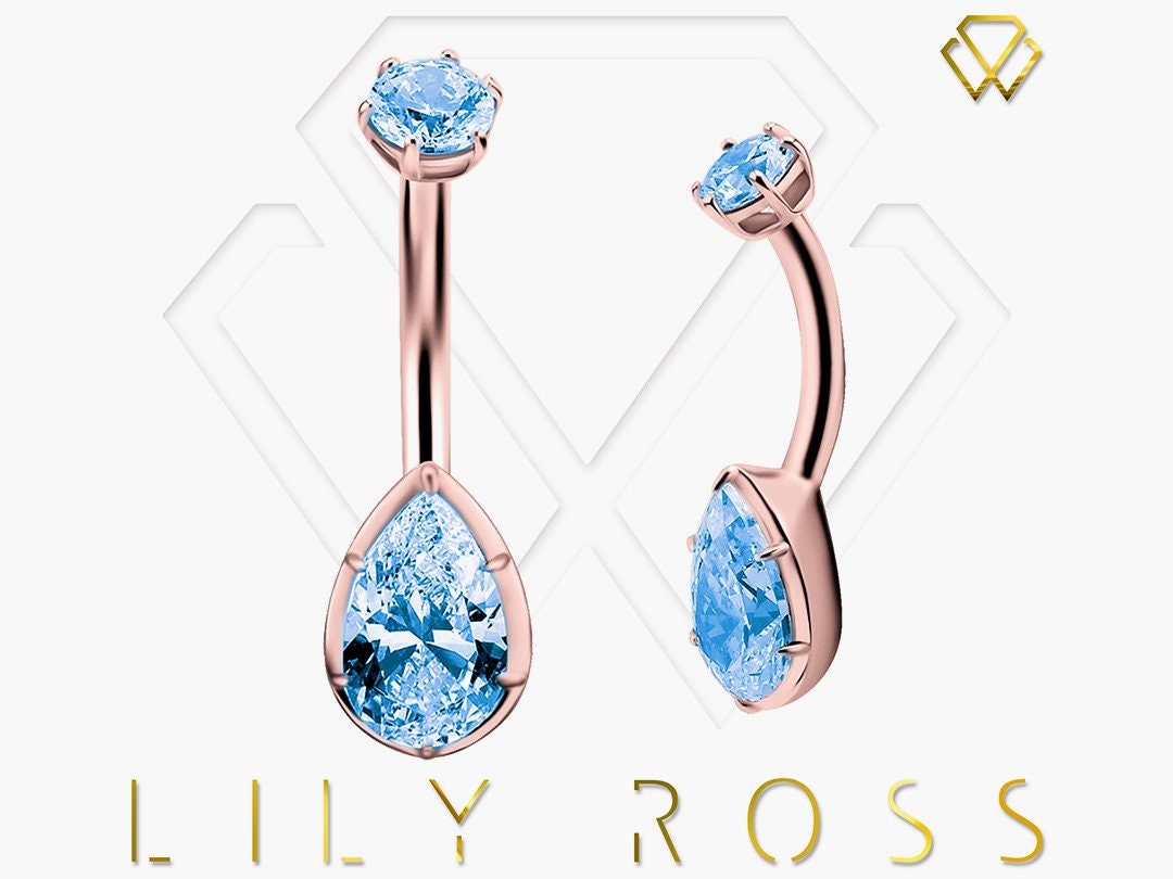 Beautiful 18k Solid Rose Gold Internally Threaded Belly Button Ring ...