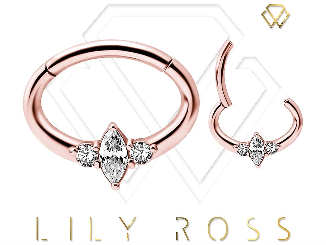 Beautiful Rose Gold Daith Piercing Jewelry, Septum Clicker With ...