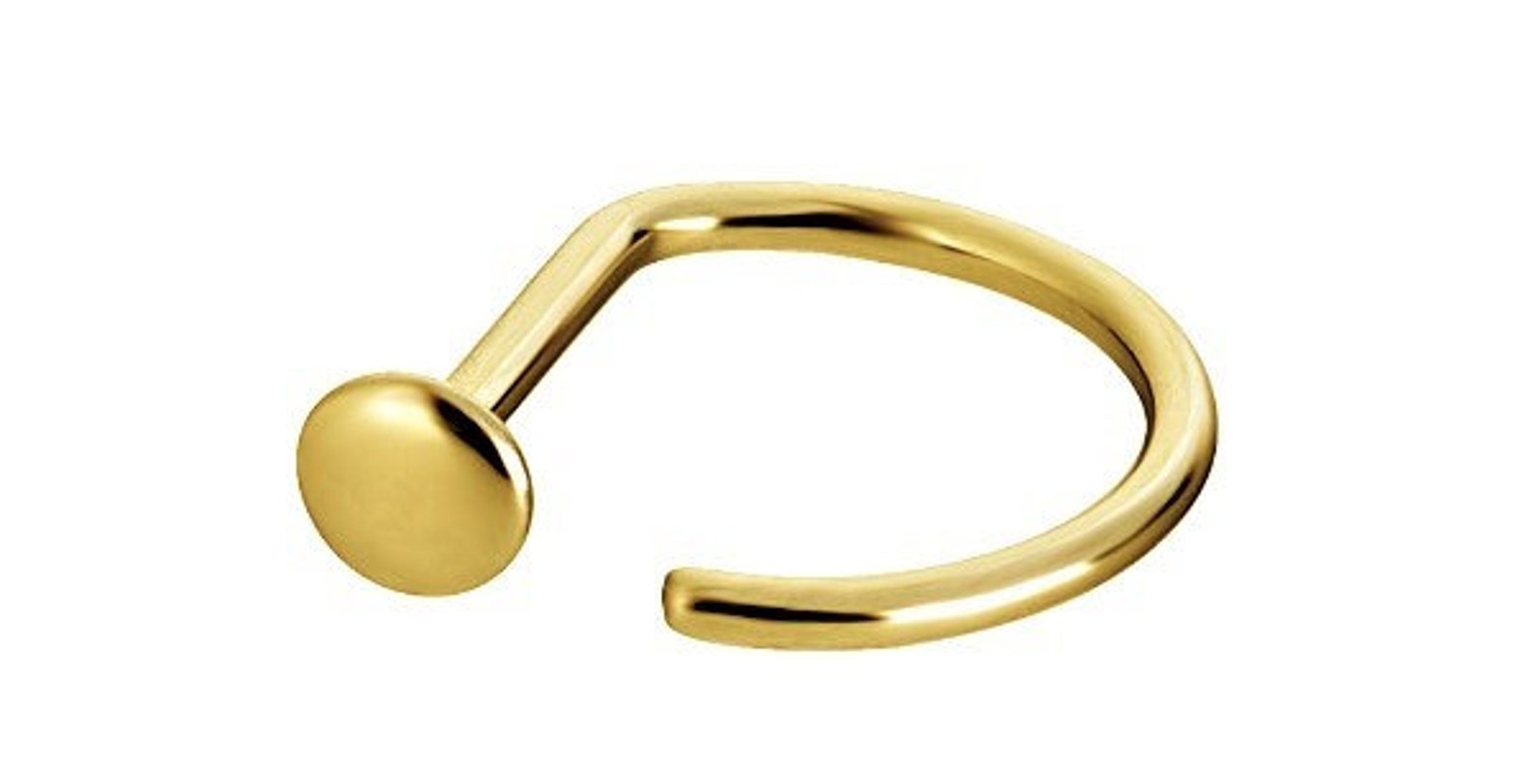 18g Annealed Titanium Open Straight Nose Ring Stopper Nose | Etsy