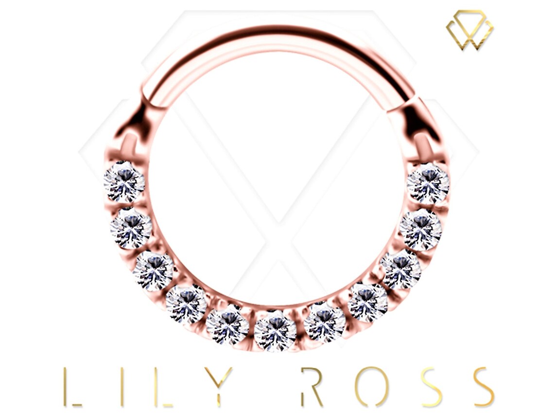 Gorgeous Rose Gold Daith Piercing Jewelry Septum Ring Set - Etsy