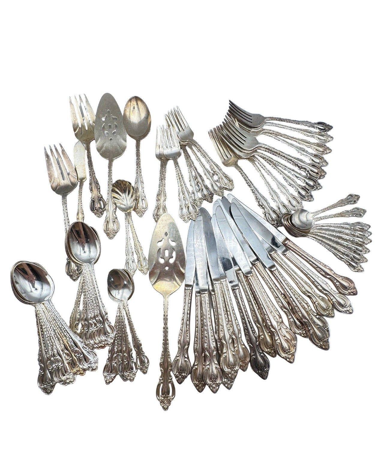 74 Pcs Countess International Silver 1969 Silverplate Flatware Set ...