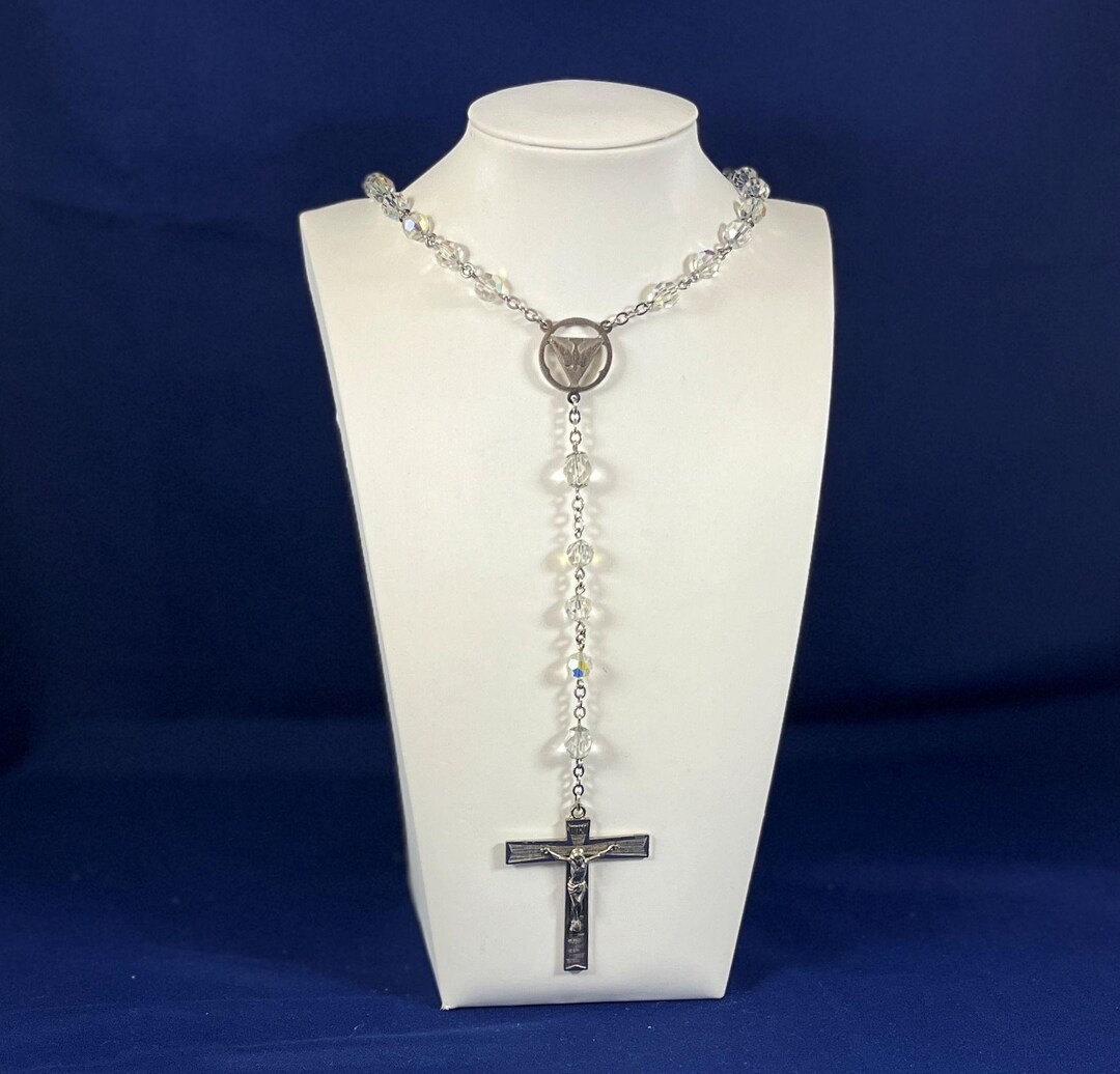 Eye Catching ANTAYA Clear Crystal and Silver Tone Cross Pendant ...