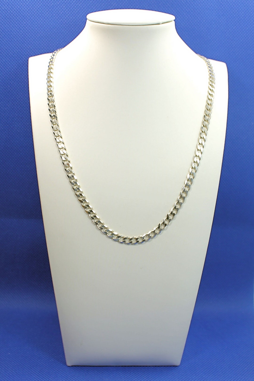Elegant 20 Inch "flattened Curb" Estate Chain in Sterling Silver - Etsy