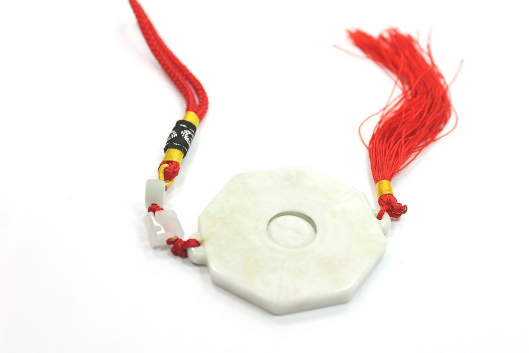 178.53 Carat Bagwa With Yin Yang Carving Jade Lucky Charm - Etsy