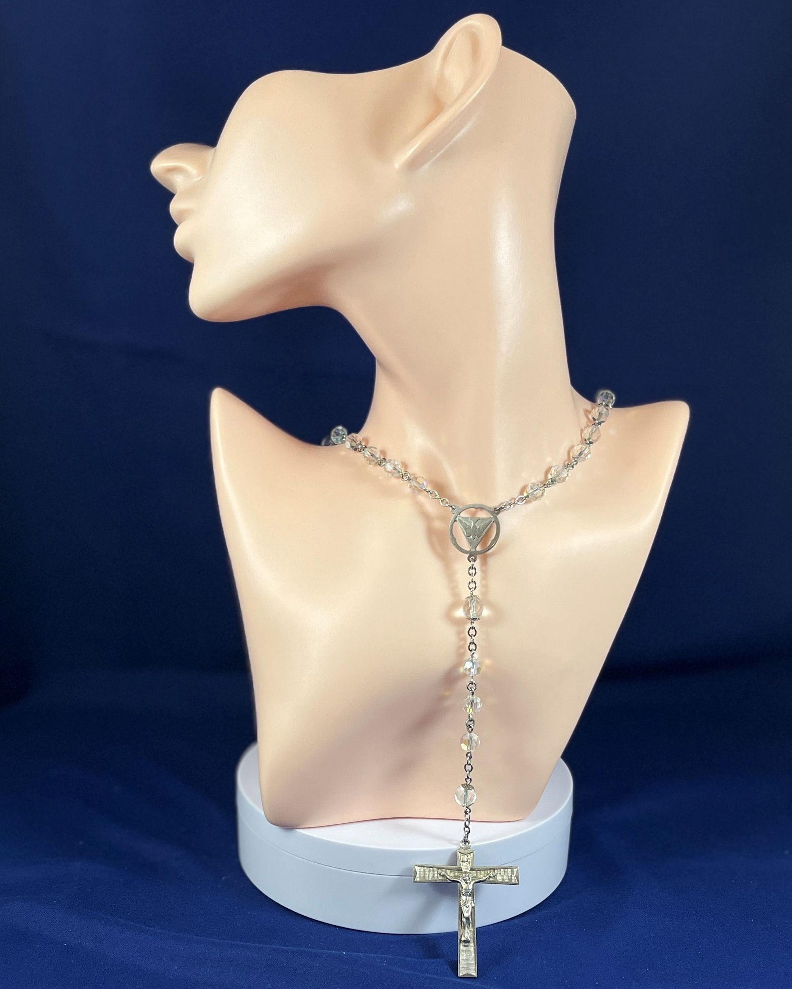 Eye Catching ANTAYA Clear Crystal and Silver Tone Cross Pendant ...