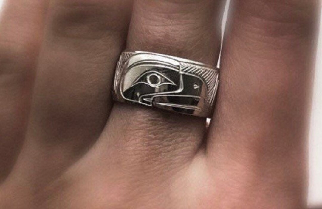 First Nations Ring, EAGLE, 925 Silver Ring/band, 3/8 Width, Native ...