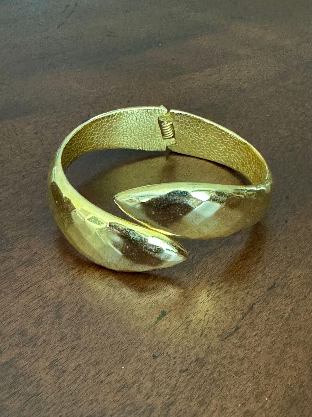 80’s Gold Tone Spring Hinge Cuff Bracelet, Jewelry - Etsy