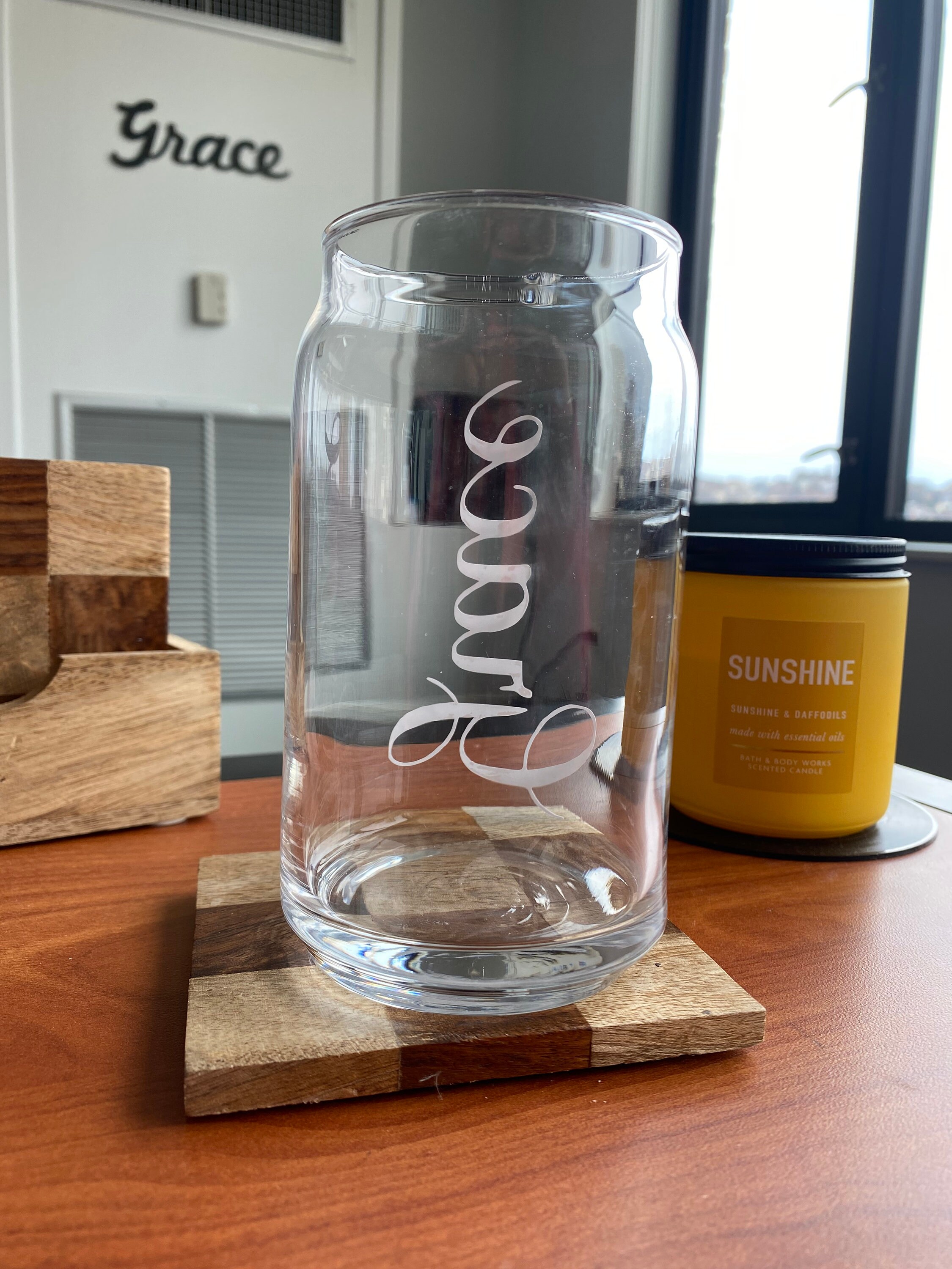 Personalized Glass Can - Etsy