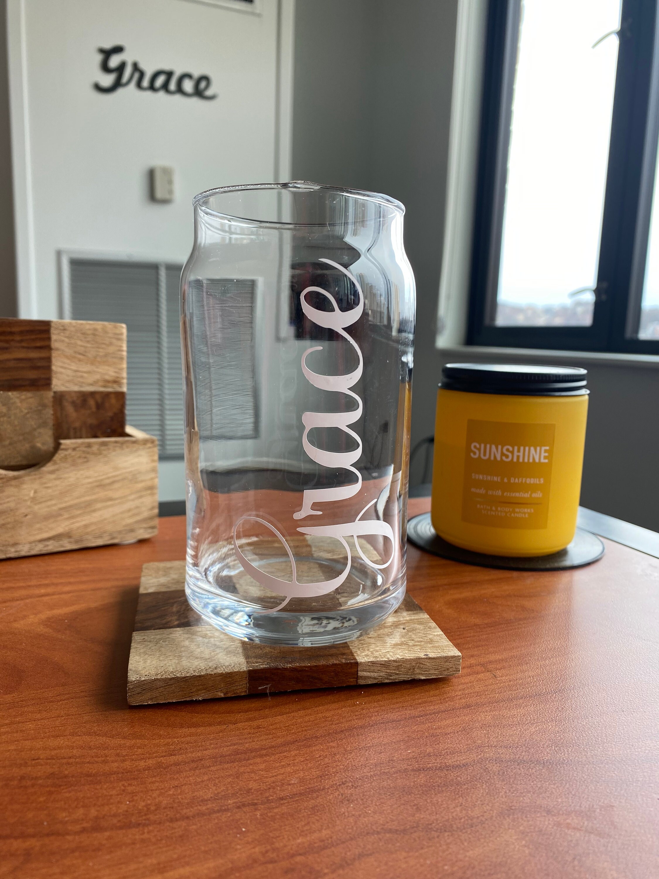 Personalized Glass Can - Etsy