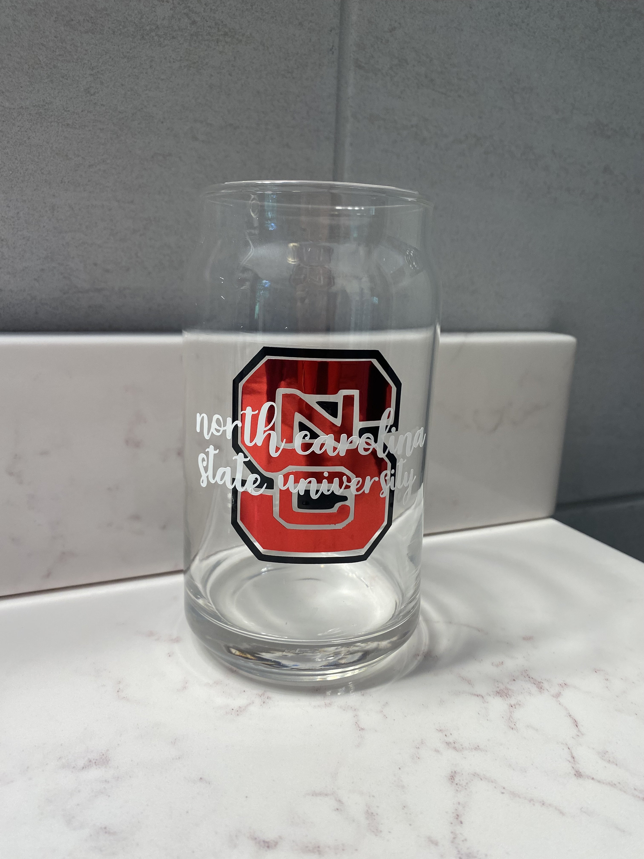 Custom University Glass Can - Etsy