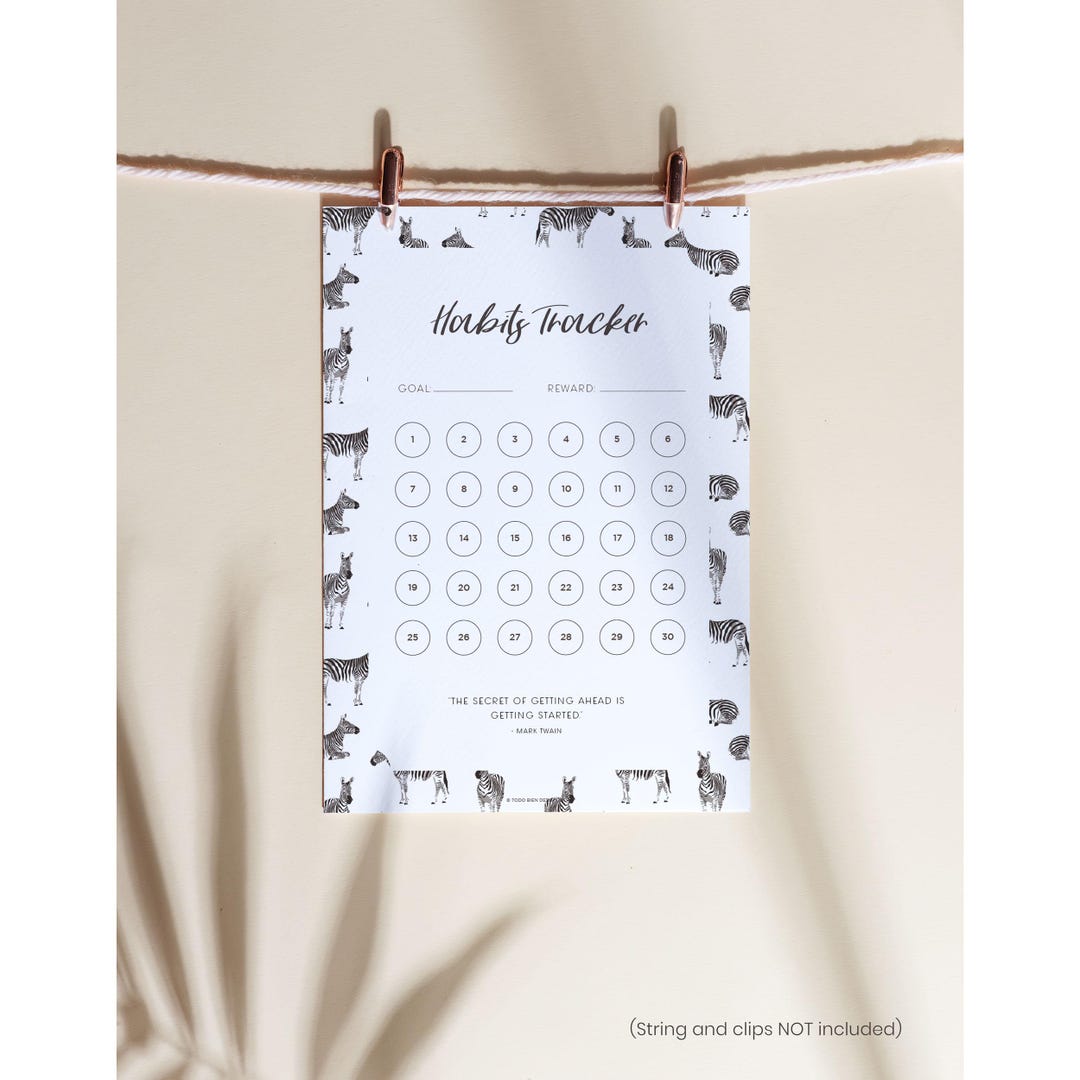 Habit Tracker Calendar - animal Pattern Theme Made in USA, Motivational ...