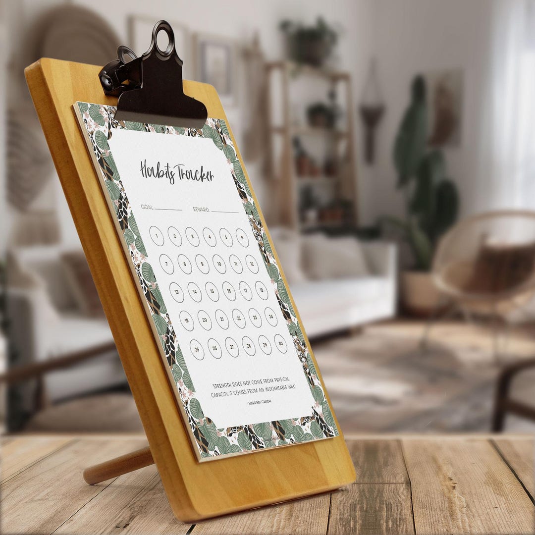 Habit Tracker Calendar - animal Pattern Theme Made in USA, Motivational ...