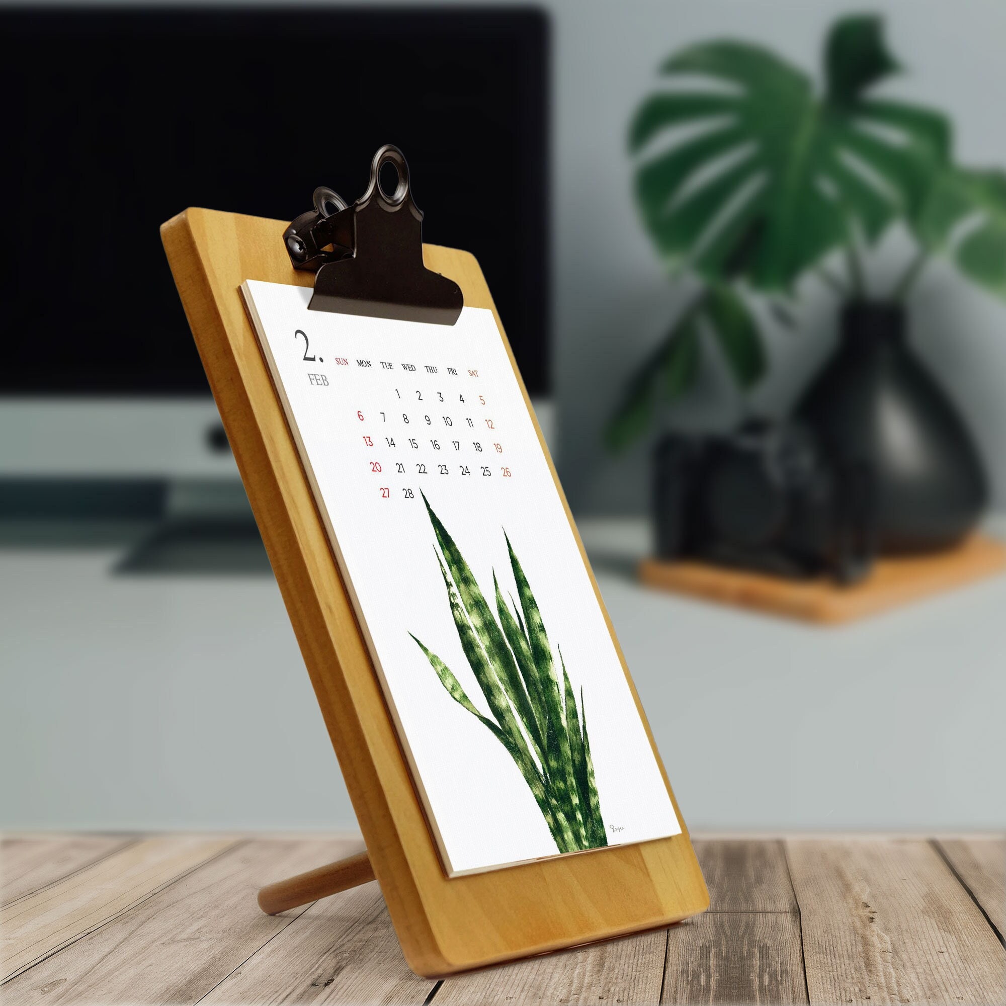 2021 Monthly Plants Cactus Succulent Watercolor Art Desk Calendar 5x7 ...